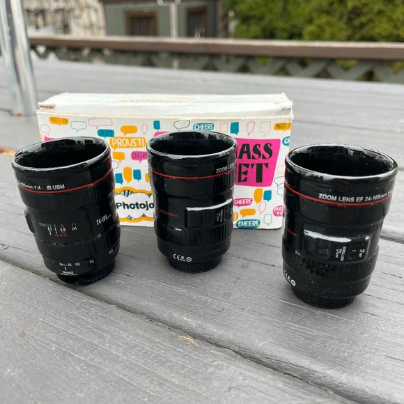 photo jojo | Dining | Photo Jojo Camera Lens Shot Glasses Set Of 3 ...